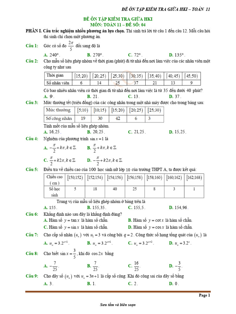 Ầ ắ ệ ềuphươngánlự ọ: PH N I. Câu tr c nghi m nhi ach n | PDF