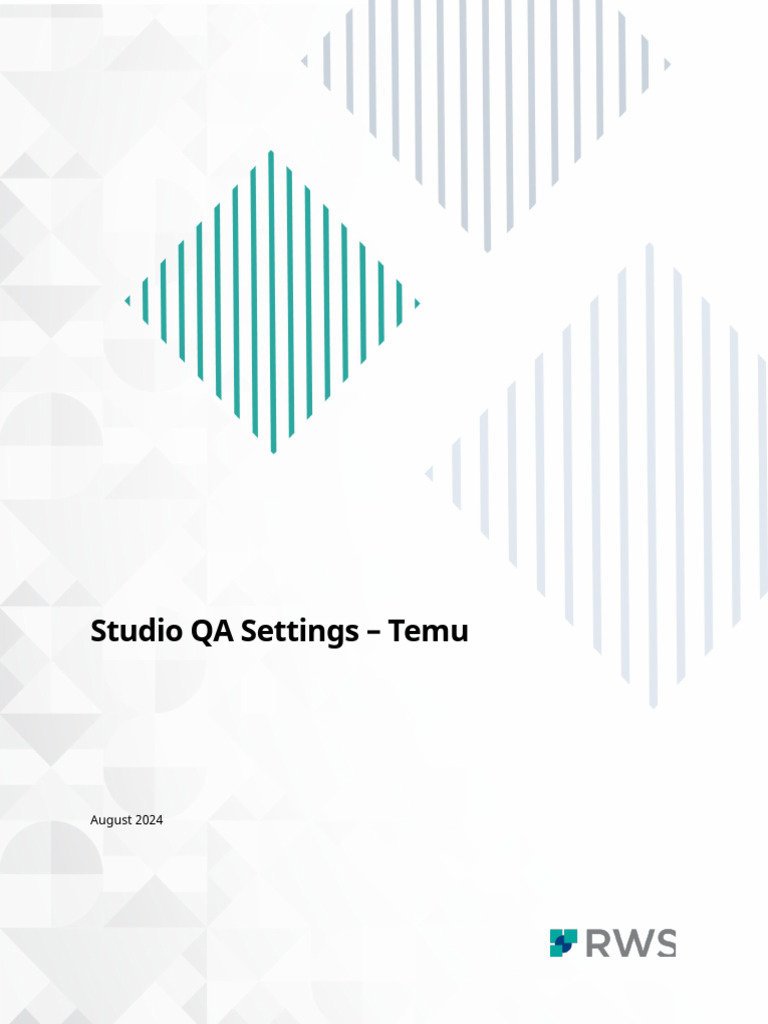 Studio QA Settings for Temu Projects | PDF | Computing | Text