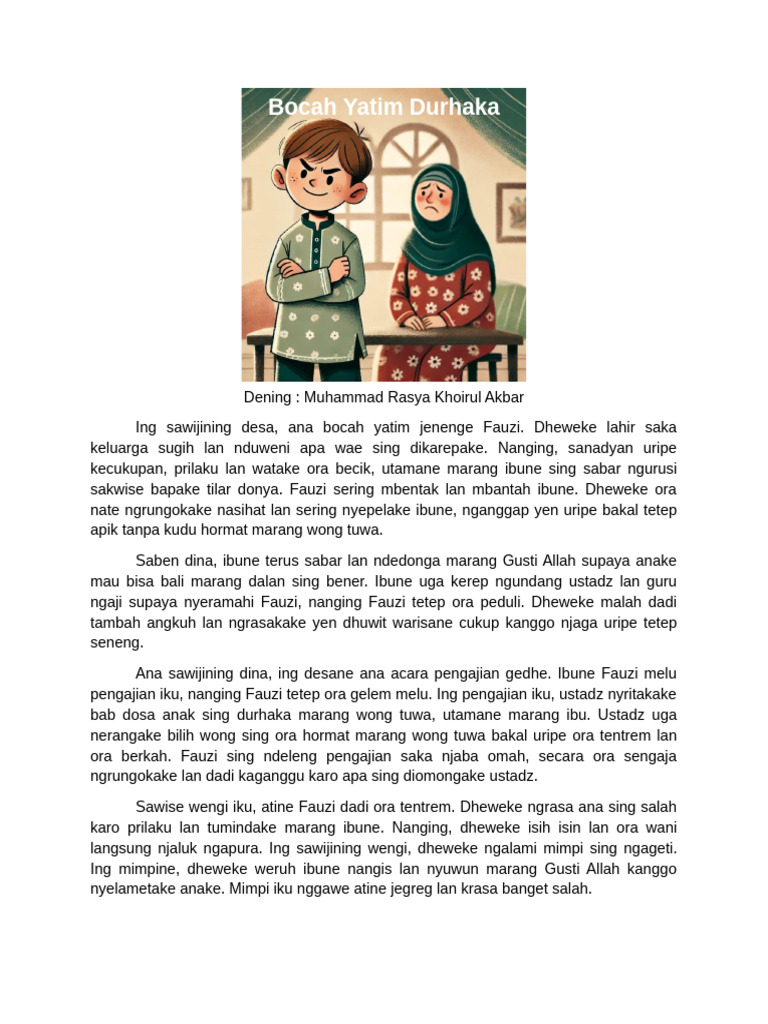 Cerkak Muhammad Rasya Khoirul Akbar | PDF Cerkak Muhammad Rasya Khoirul Akbar | PDF