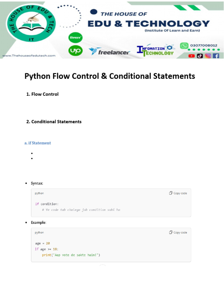 Lecture 10 Flow Chat Control Conditional Statement | PDF