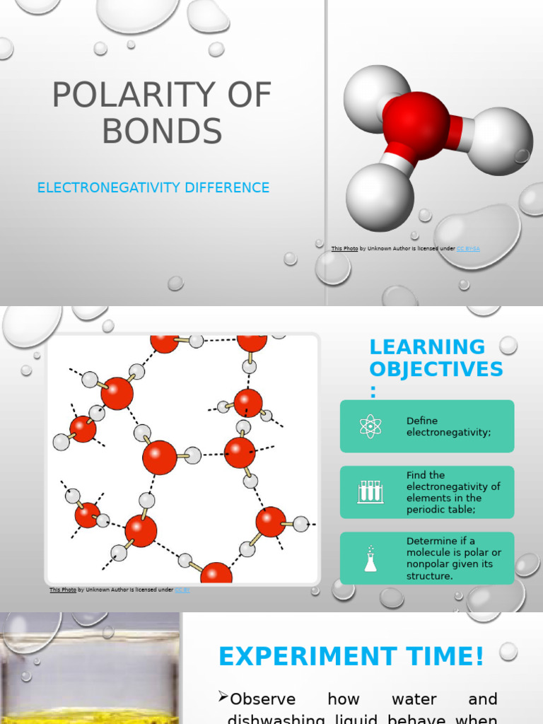 Polarity of Bonds Electronegativity Molecular Geometry | PDF | Chemical ...