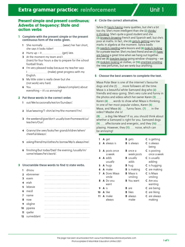 Unit 1. Grammar | PDF | Linguistics