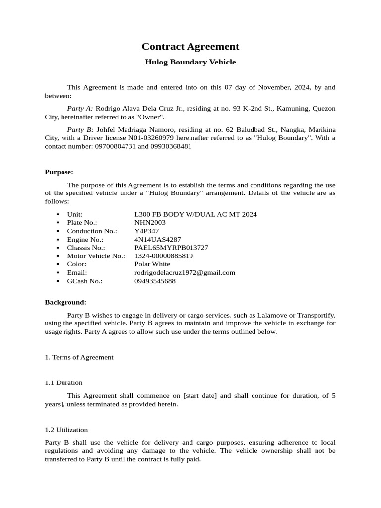 Hulog Boundary Vehicle | PDF | Bonds (Finance) | Repossession