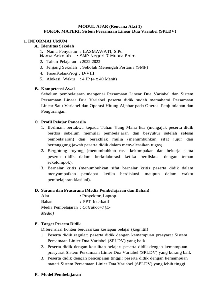 Modul Ajar PLDV | PDF | Karier & Perkembangan