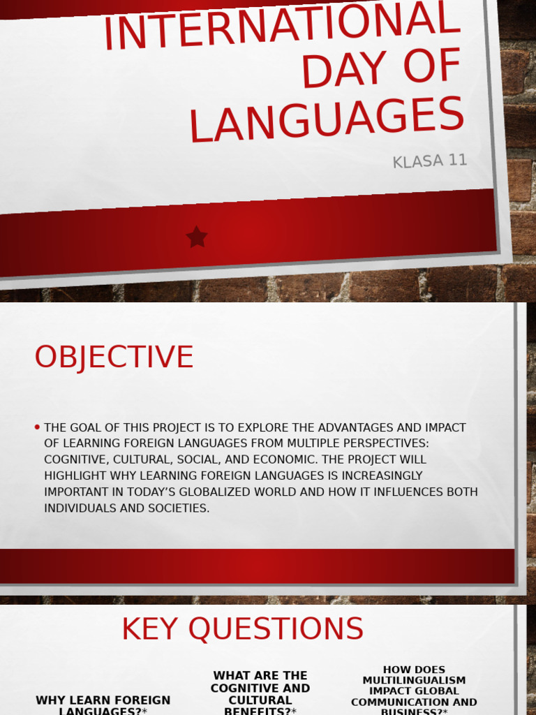 The International Day of Languages | PDF | Multilingualism | Foreign ...