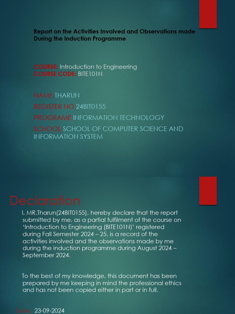 THARUN PPT | PDF | Mentorship | Critical Thinking
