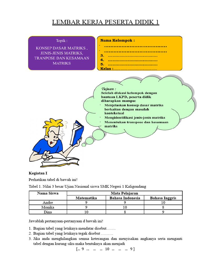 LKPD Tugas Lms Matriks | PDF