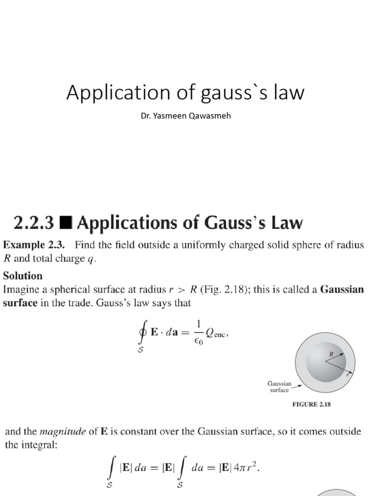 Gauss's Law Applications Explained | PDF | Science & Mathematics