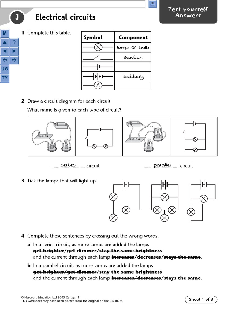 4a.electrical Circuits Solutions | PDF | Switch | Series And Parallel Circuits