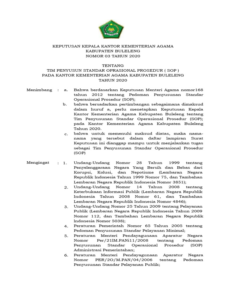 SK SOP Dan Notulen | PDF