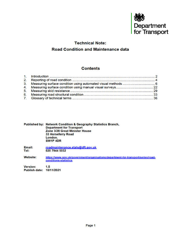 Technical Guide To Road Conditions | PDF | Road | Surveying