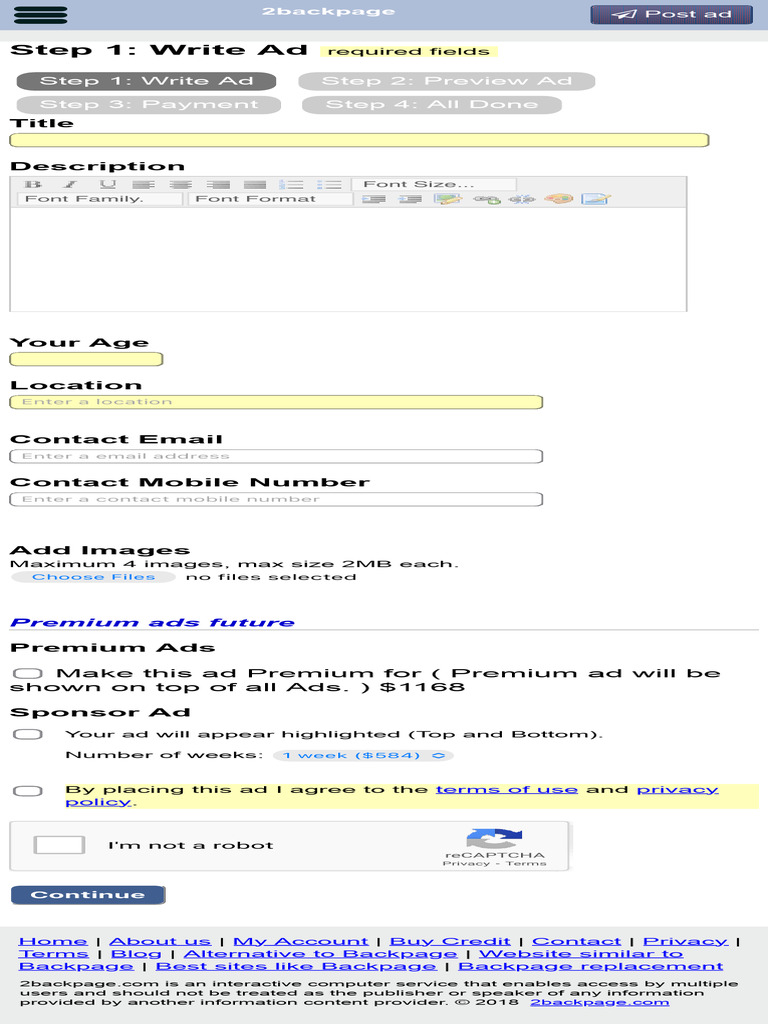 Post Ad on 2backpage.com | PDF