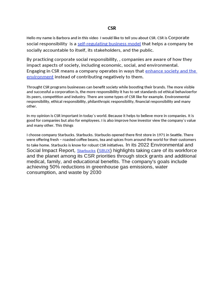 Self-Regulating Business Model: Starbucks Sbux | PDF | Career & Growth