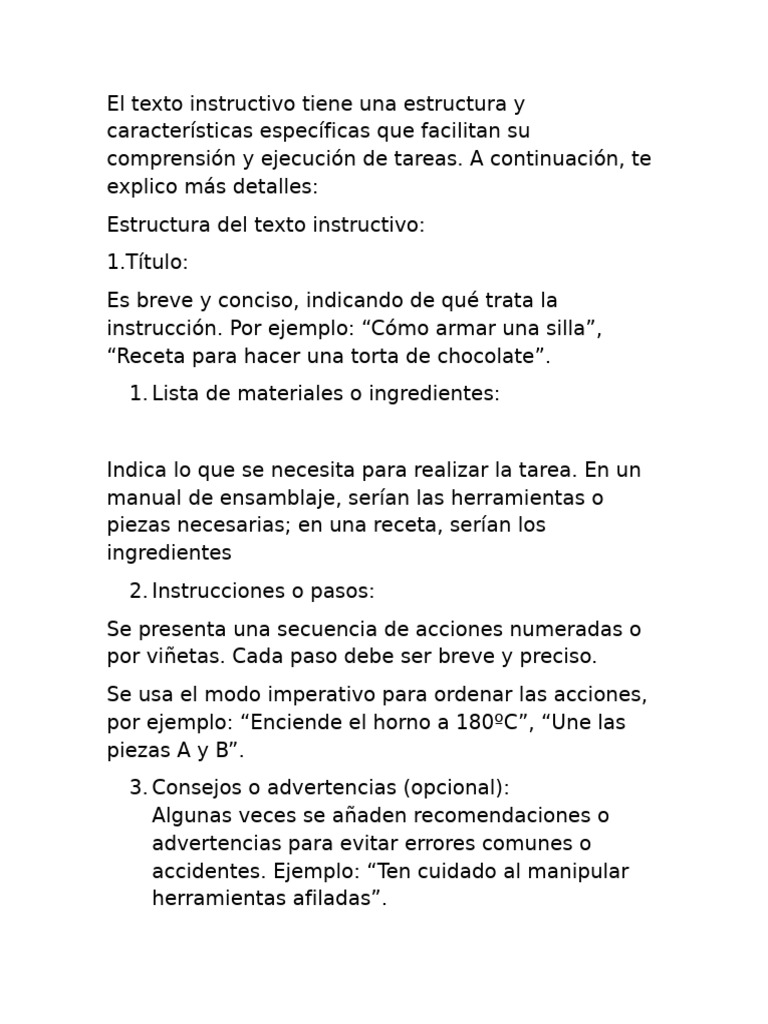 Guía de Textos Instructivos | PDF | Receta | Informática