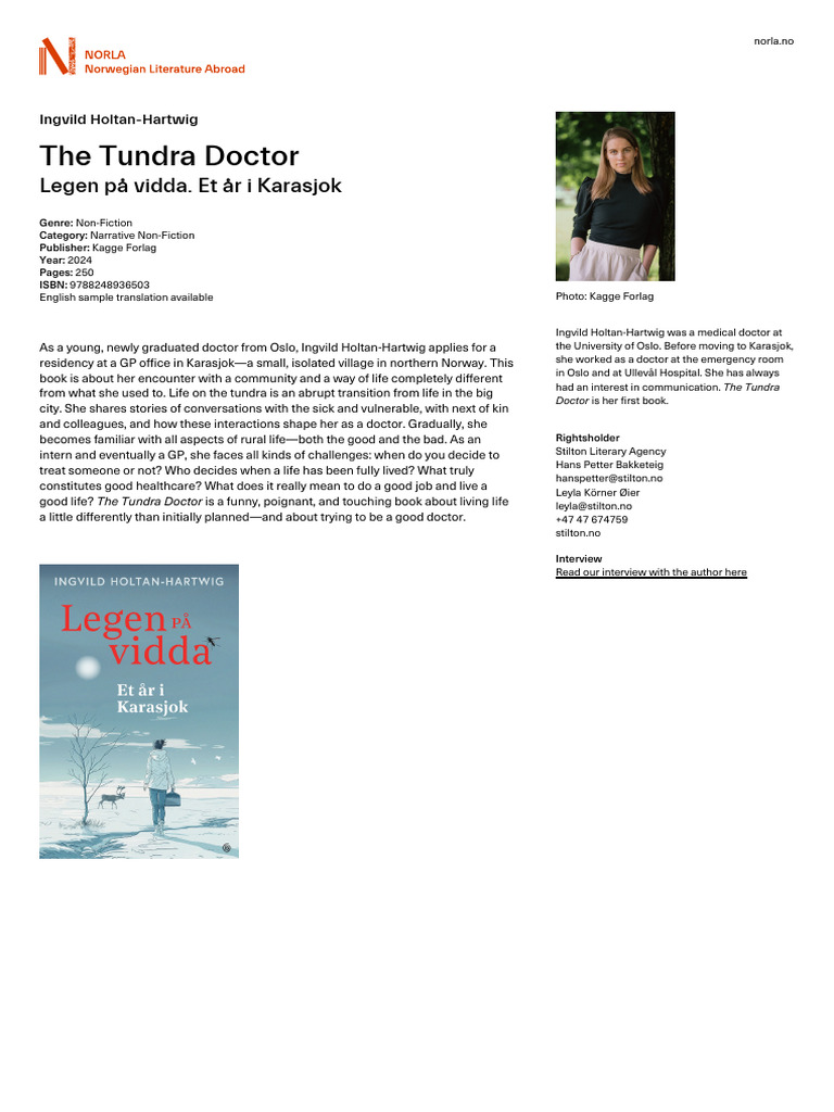 The Tundra Doctor: A Unique Journey | PDF | Self-Improvement | General ...