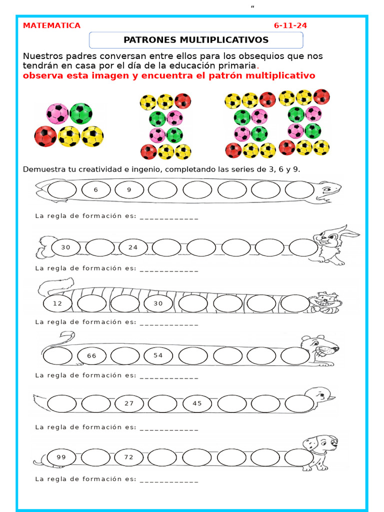 Ejercicios de Patrones Multiplicativos | PDF