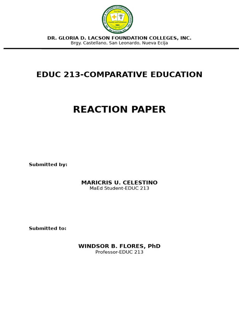 REACTION PAPER EDUC 213 | PDF | Learning | Methodology