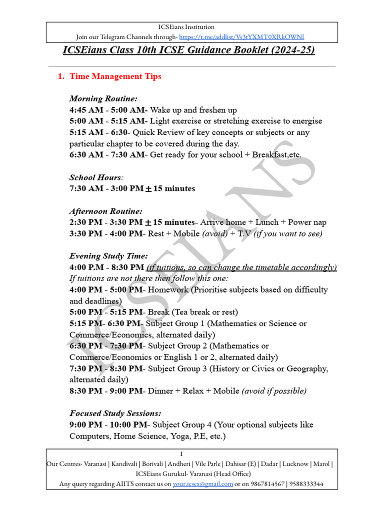 ICSEians Class 10th ICSE Guidance Booklet (2024-25) | PDF
