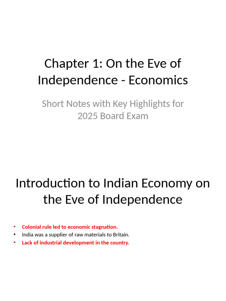 Economics Chapter1 Short Notes | PDF | Politics