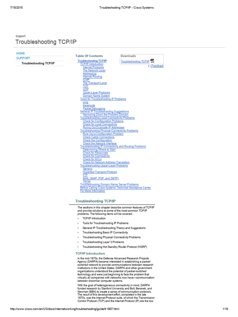 Troubleshooting TCP - IP - Cisco Systems | PDF | Internet Protocol Suite | Internet Protocols