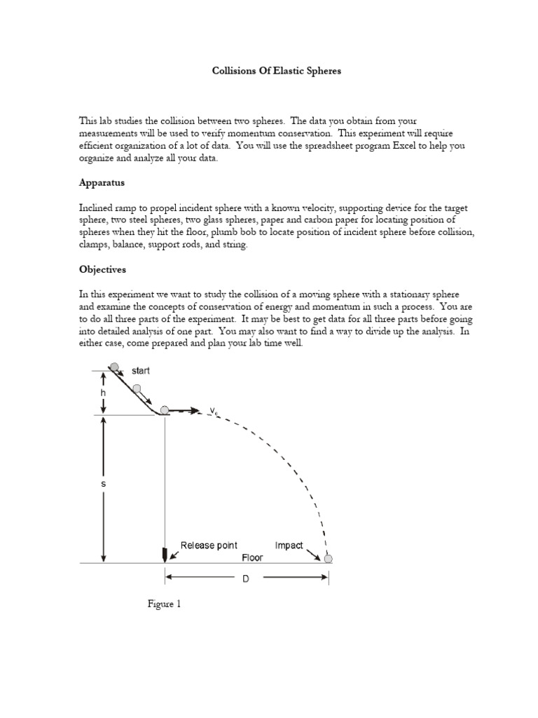 Elastic Sphere Collision Lab Analysis | PDF | Collision | Momentum