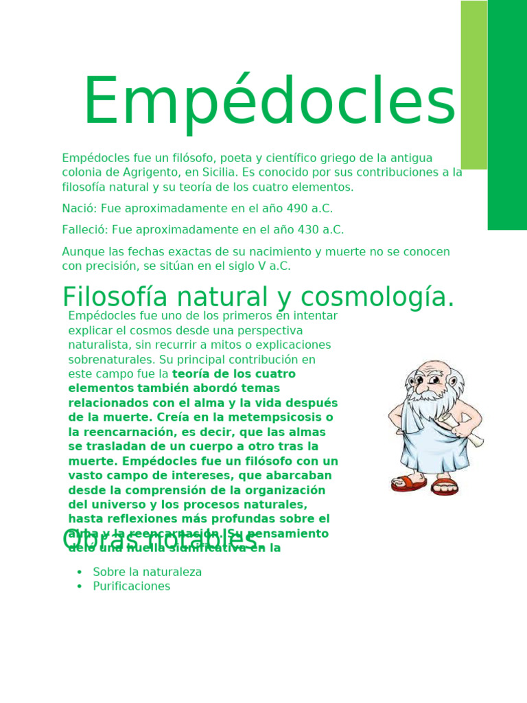 Empédocles: Filosofía y Elementos | PDF