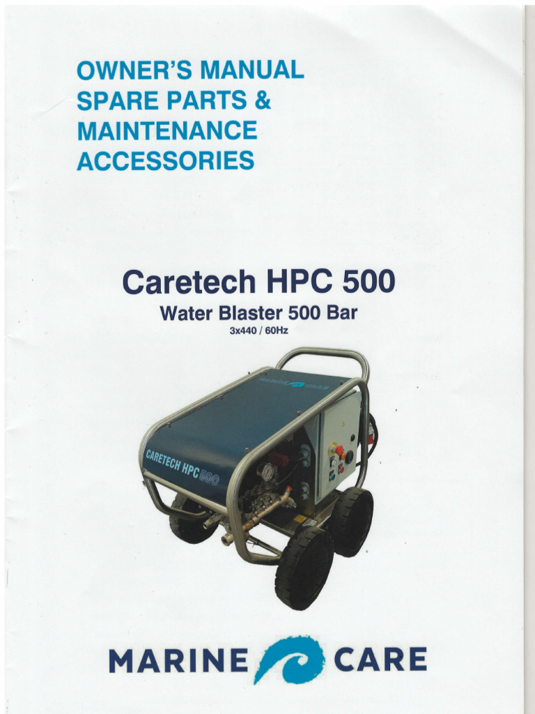 Caretech HPC 500 Water Blaster 500 Bar Manual | PDF | Pump | Ac Power ...
