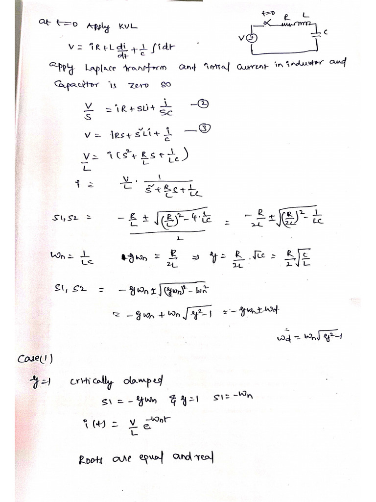 Series RLC Circuit DC Transient | PDF