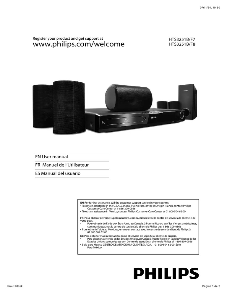Manuel d'Utilisateur Philips BDP5010 | PDF