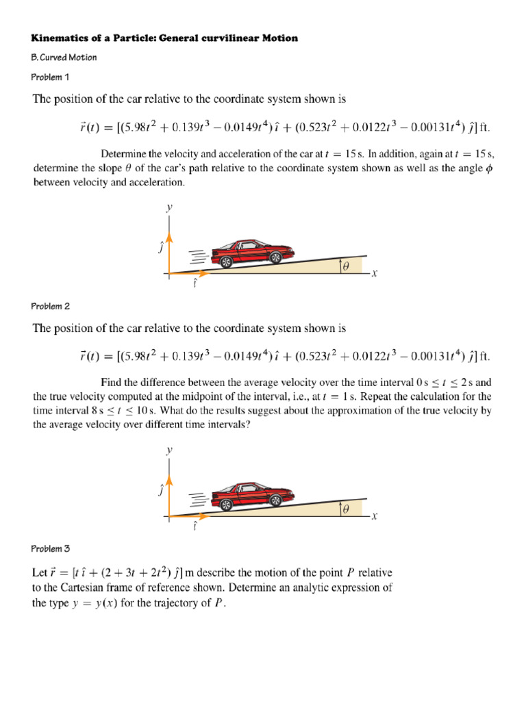 Kinematics of A Particle General Curvilinear Motion | PDF
