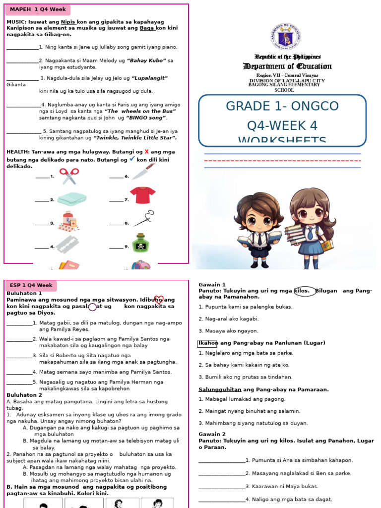 Q4 Week 4 Worksheets | PDF