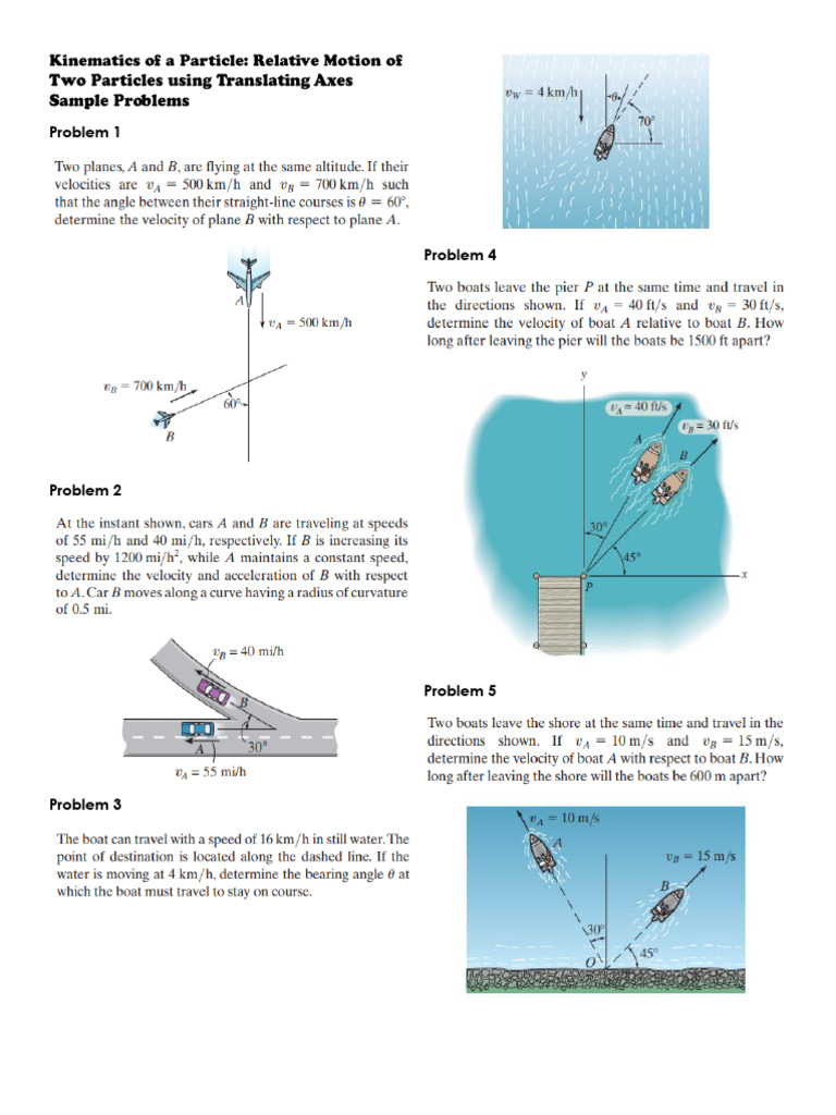 Kinematics of A Particle Relative Motion of Two Particles Using Translating Axes | PDF | Science ...