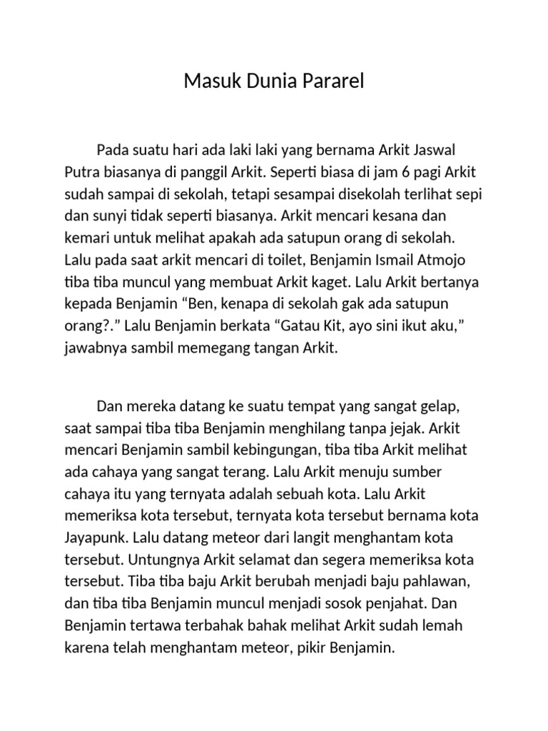 Masuk Dunia Pararel Tugas B Indo | PDF