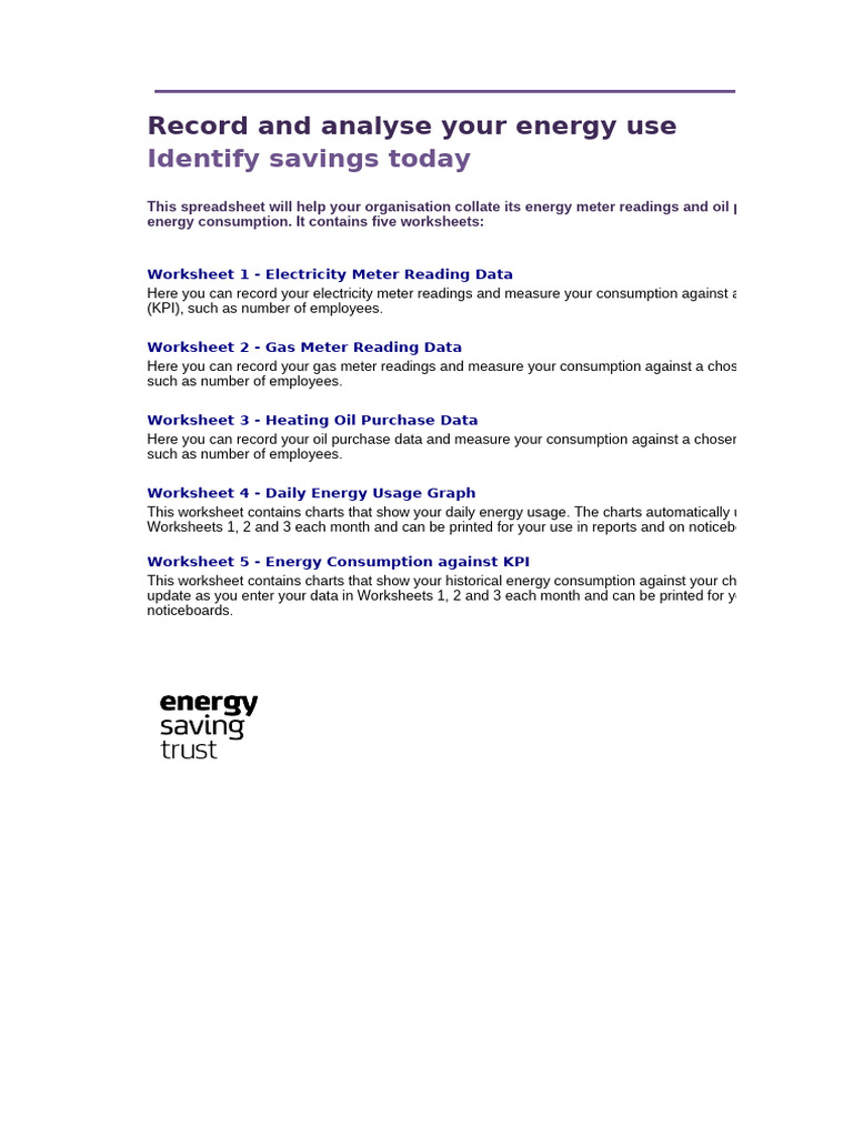 Energy Usage Tracking Spreadsheet 20062023 | PDF | Performance ...
