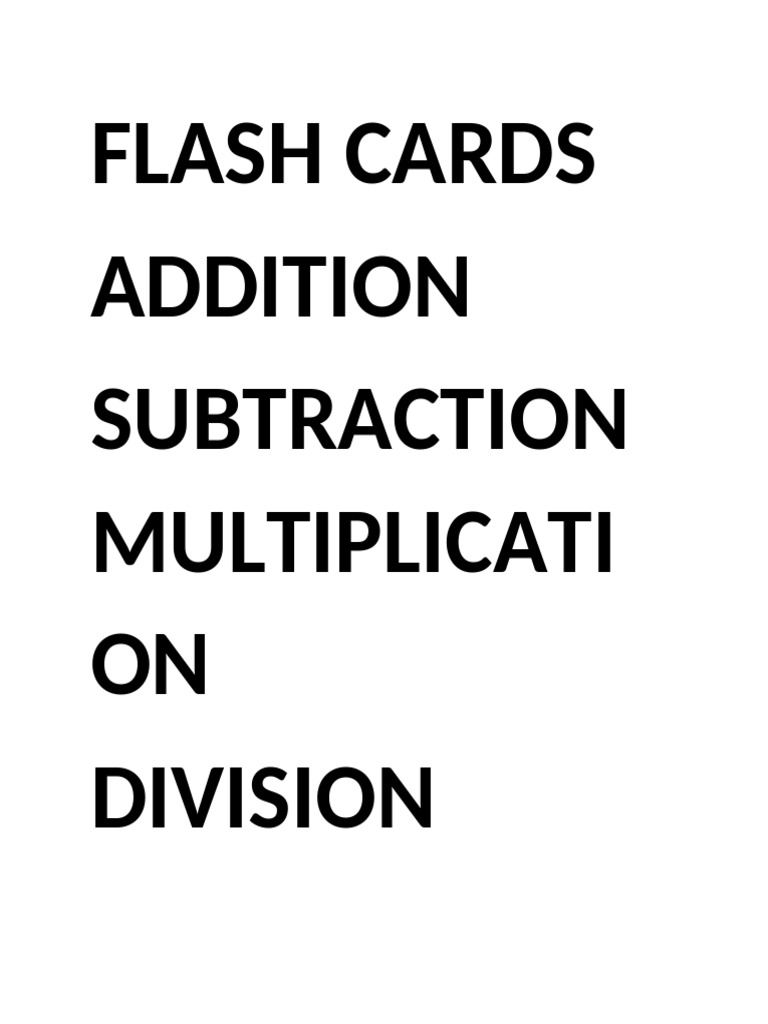 Flash Cards | PDF