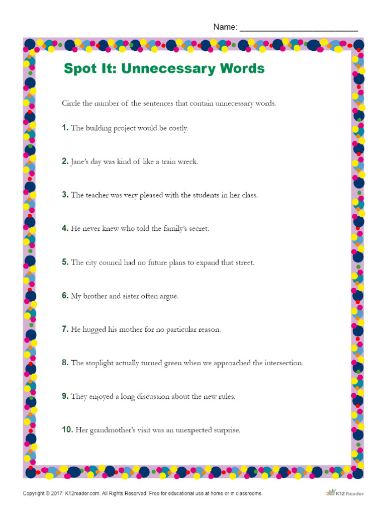 Unnecessary Words | PDF