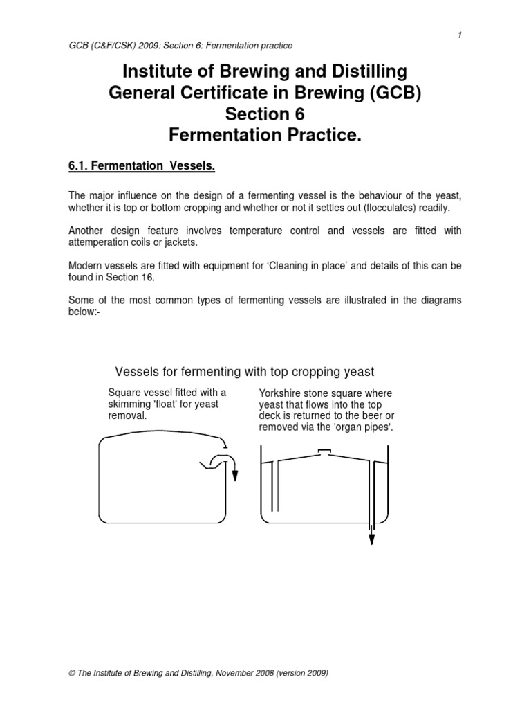 GCB 2009 Sect 6 Fermentation Practice | PDF | Brewing | Beer