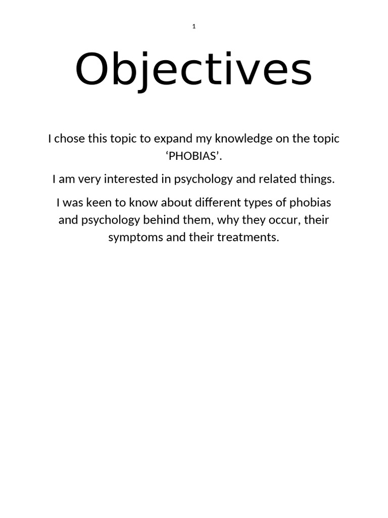 Phobias Project | PDF | Phobia | Anxiety