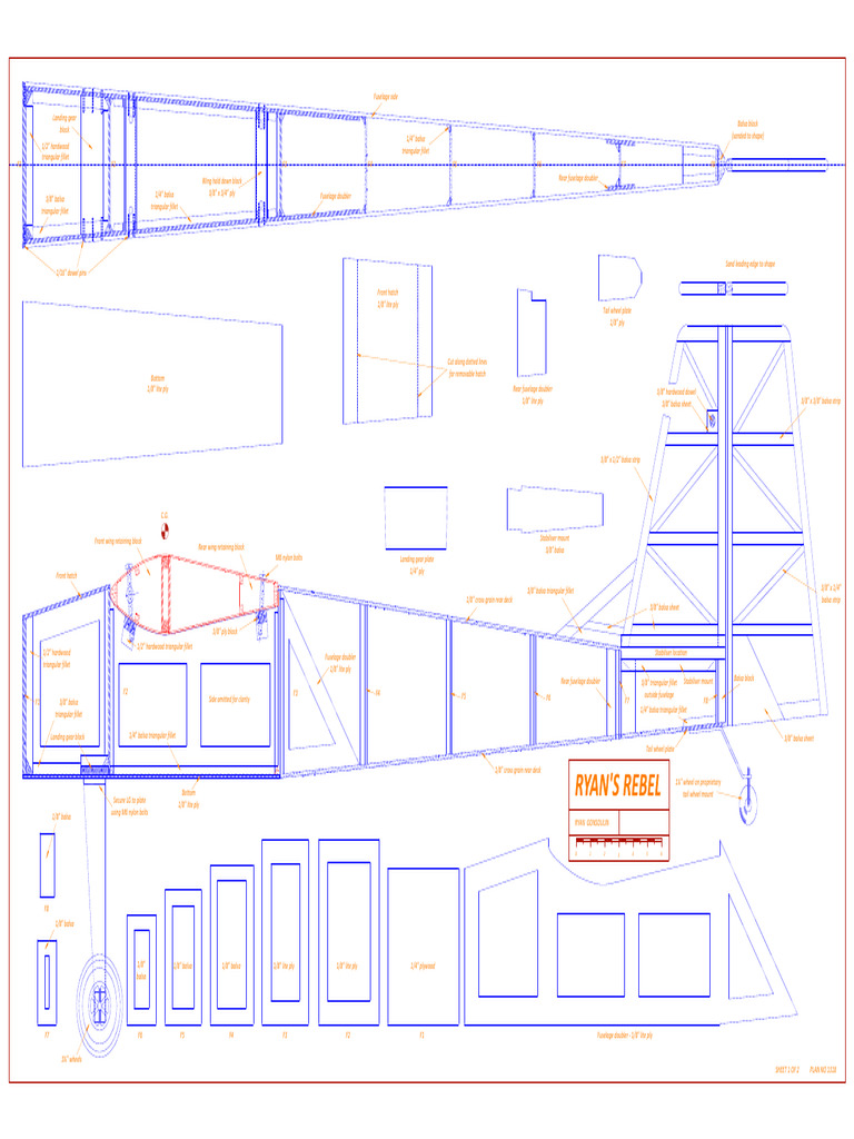Ryans Rebel Plan 1318 Vector | PDF | Plywood | Aircraft Configurations