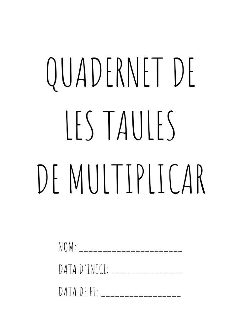 Quadernet Taules Multiplicar | PDF