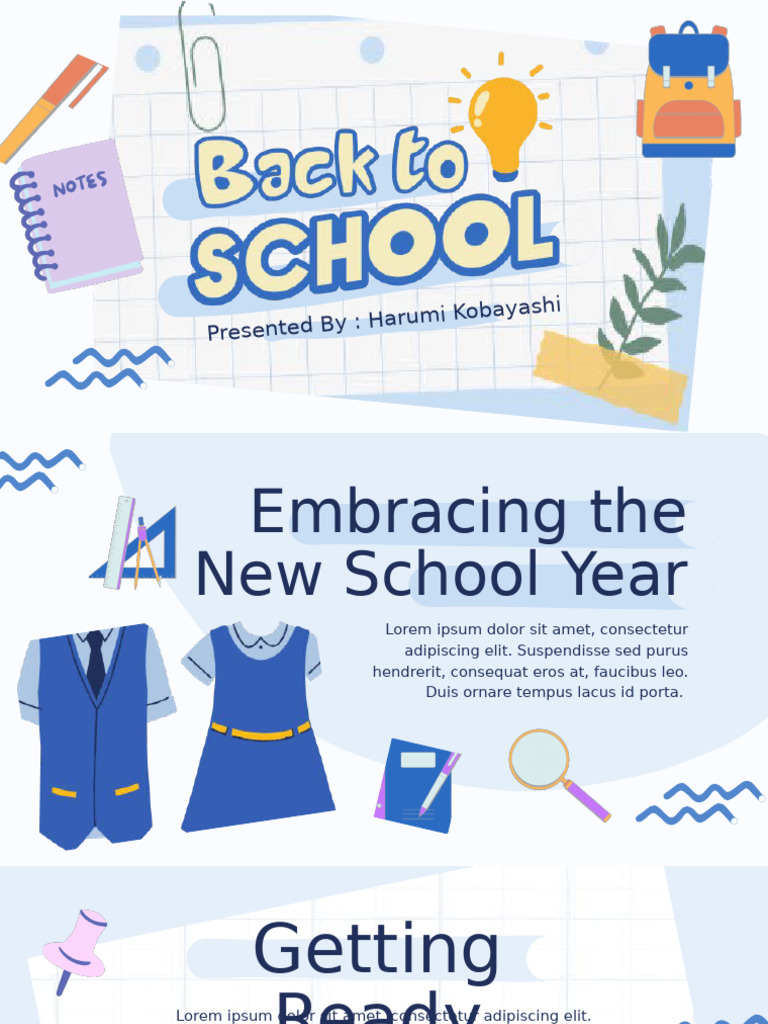 Blue Illustrative Back To School Presentation | PDF