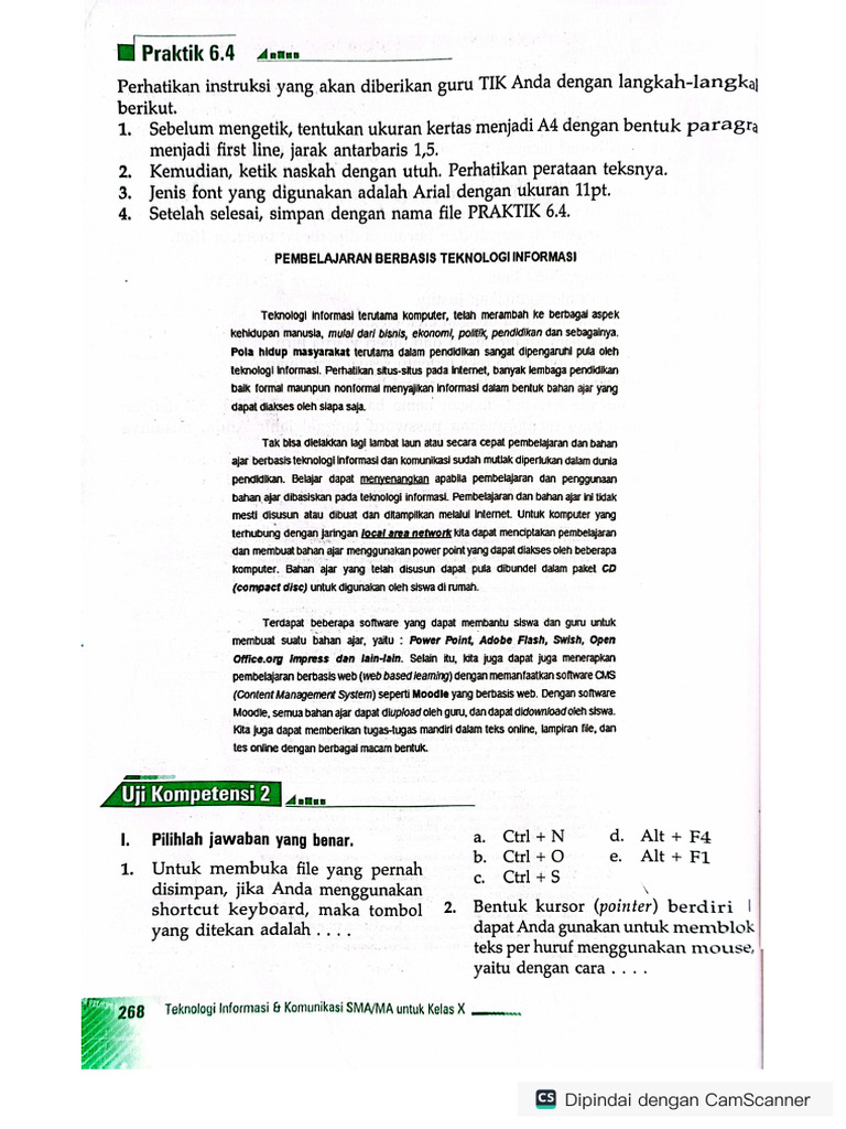 Uji Kompetensi 1 Informatika Kelas 10 | PDF
