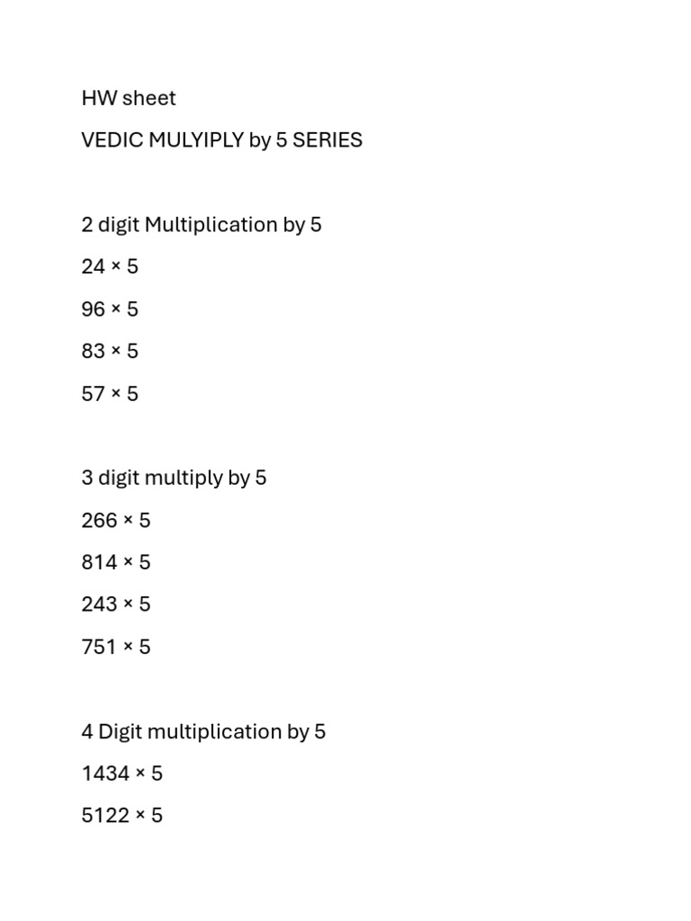 Multiply 5 Series | PDF