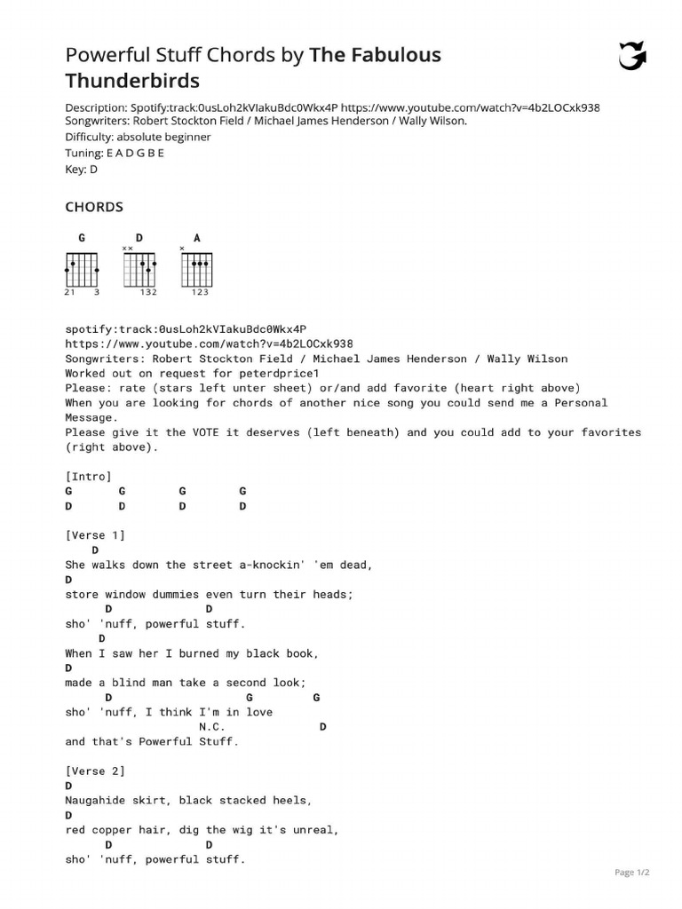 Powerful Stuff Chords | PDF