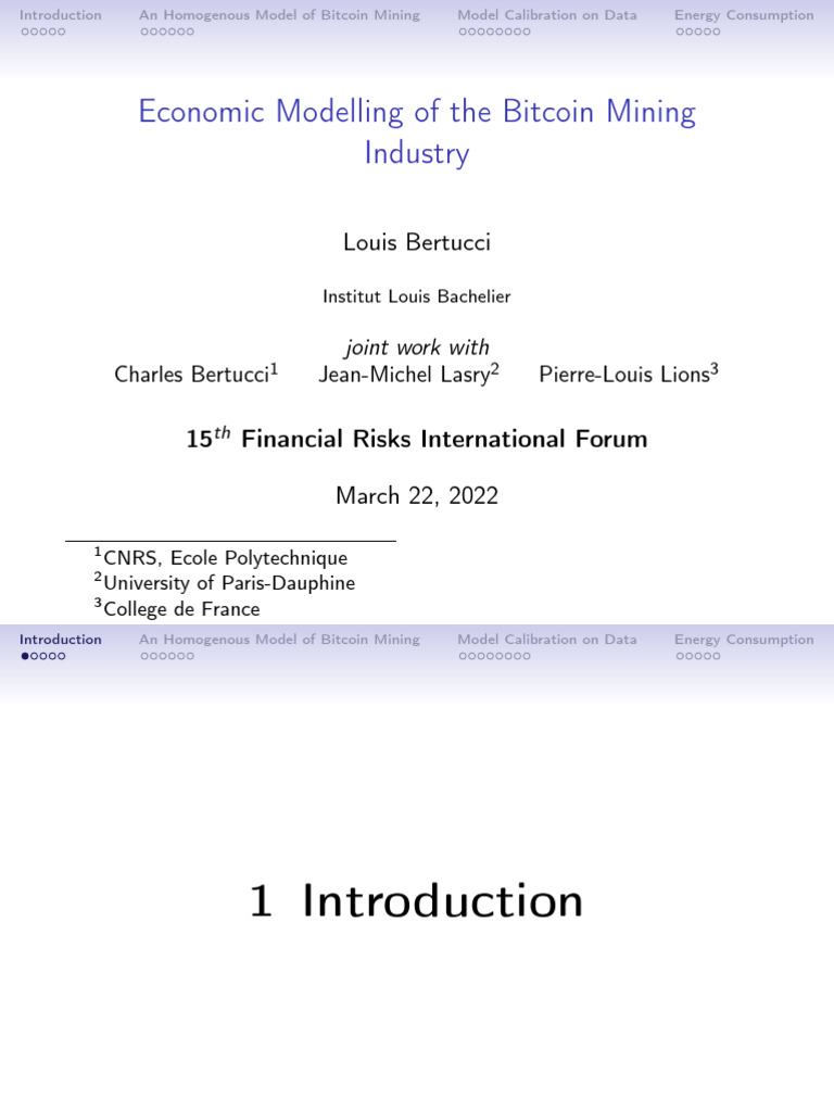 Louis Bertucci Bitcoin Mining | PDF | Consumption (Economics) | Bitcoin