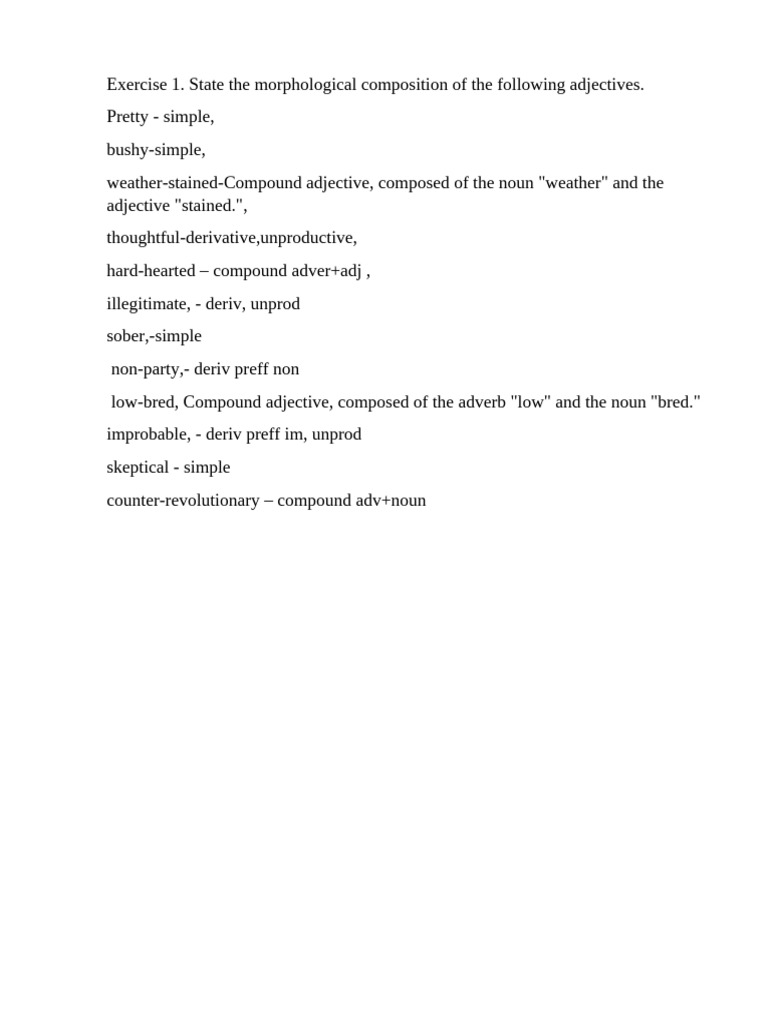 Morphological Analysis Of Adjectives Pdf