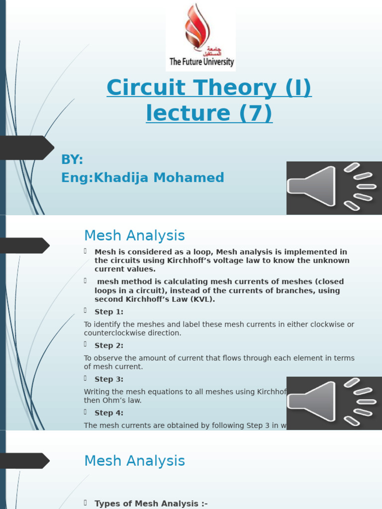 Circuit Theory Lec 7 | PDF | Electrical Network | Electronics