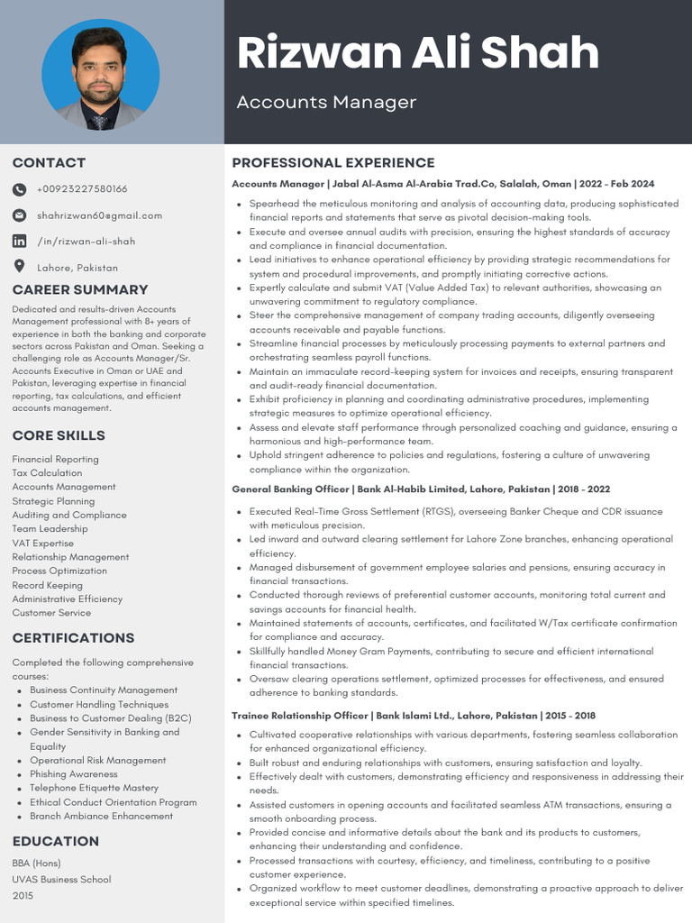 Rizwan Ali Shah | PDF | Regulatory Compliance | Audit