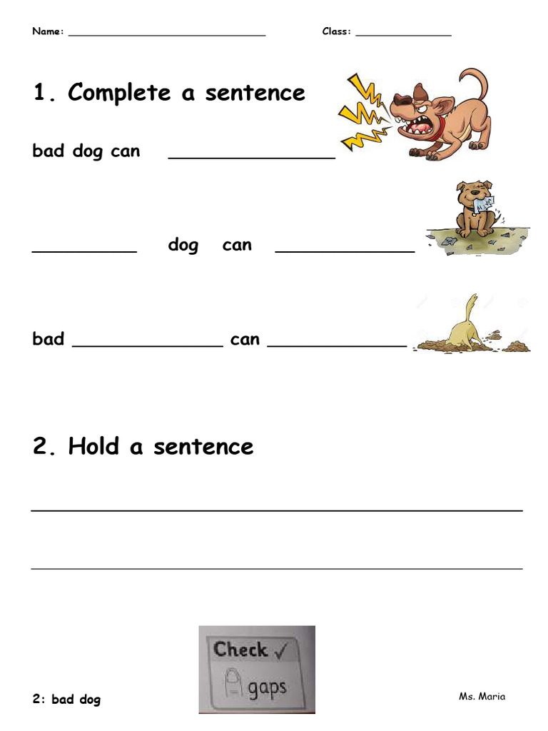 Ditty 2. Bad Dog Worksheet | PDF