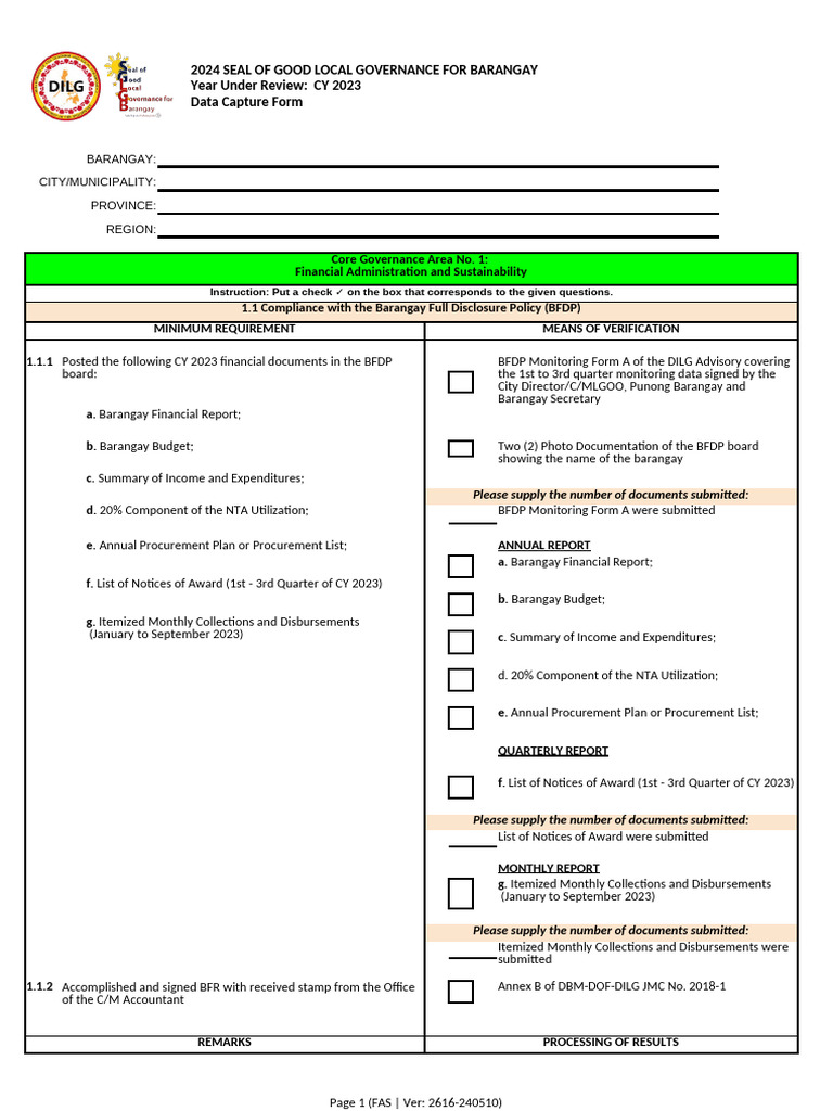 2024-SGLGB-Data-Capture-Form-DCF-w-2616-edits 2 | PDF | Emergency ...